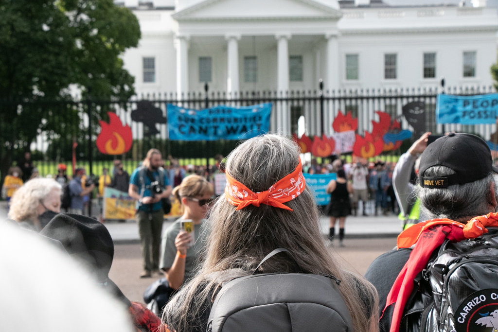 Indigenous-led climate activists protest outside White House